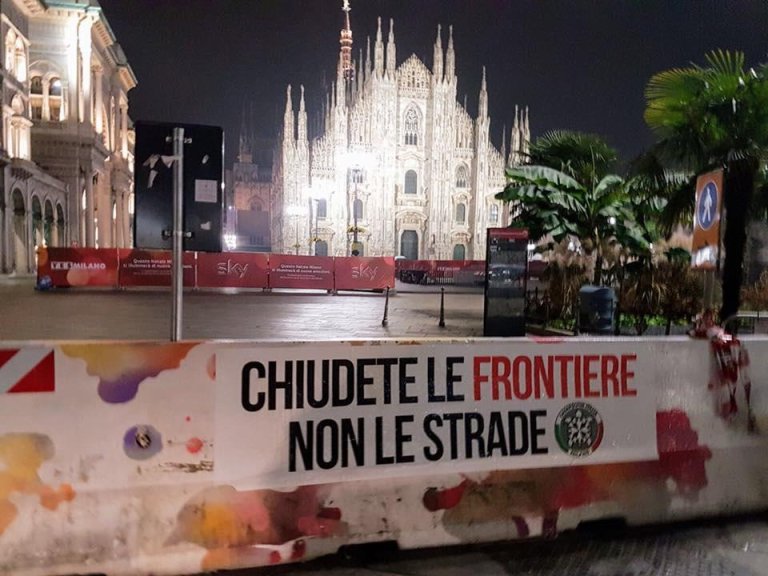 Picture of the day (Milan CasaPound banner) - InfoMigrants